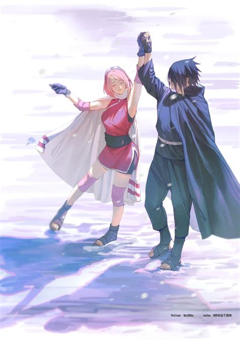 Haruno Sakura And Uchiha Sasuke Naruto And More Drawn By Niku