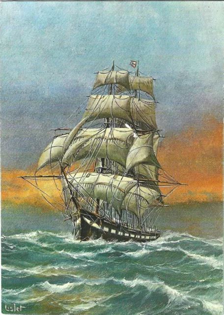 Cpa Les Grands Voiliers Francais Le Trois Mats Carre Victorine Tres