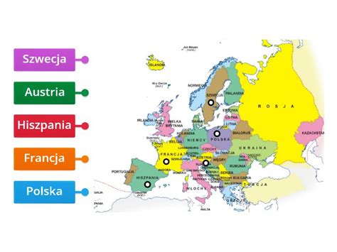 Mapa Europy Rysunek Z Opisami