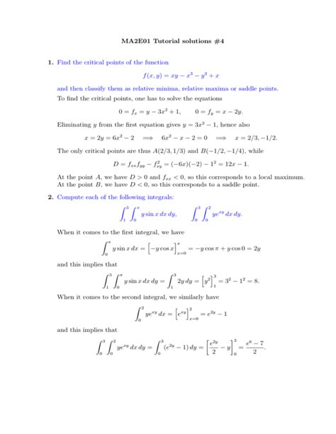 ma2e01 tutorial solutions 4 1 find the critical points of the function x