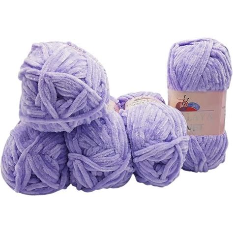 Himalaya Velvet Lot De 5 Pelotes De Laine À Tricoter Veloutée En Micro