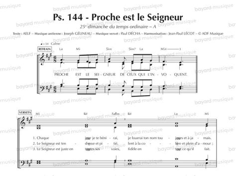 Chantons En Eglise Psaume 144 Proche Est Le Seigneur De Ceux Qui L