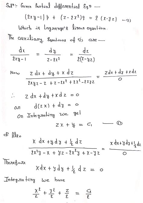 [solved] find the integral surface of the partial differential course hero