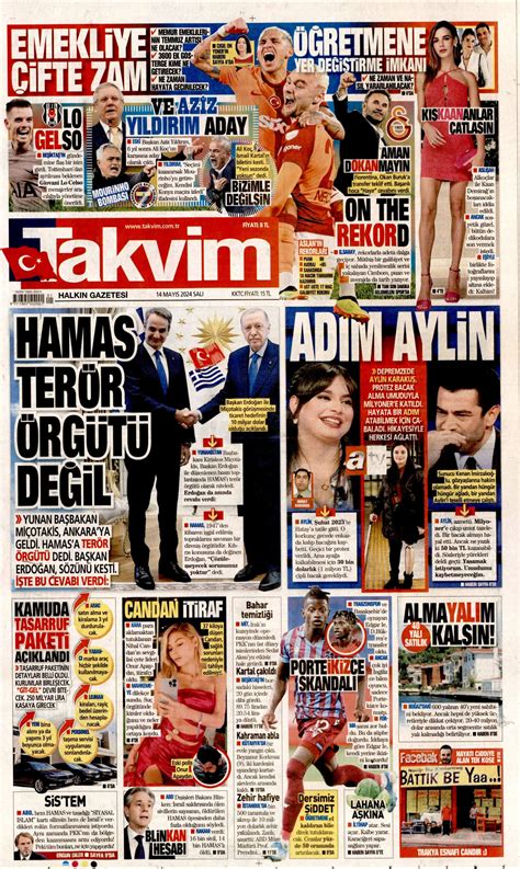 Takvim Gazetesi Takvim Manşet Oku Haberler 14 Mayıs 2024