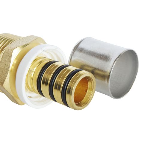 Raccord droit à Sertir pour tube Multicouche Ø16 Ecrou tournant F20