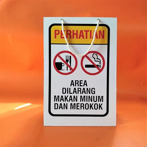 Jual Poster Gantung Hard Poster Area Dilarang Makan Minum Dan Merokok