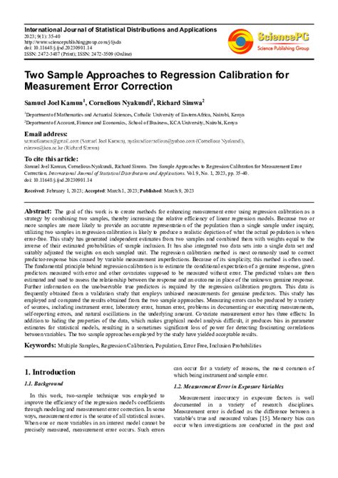pdf two sample approaches to regression calibration for measurement error correction samuel