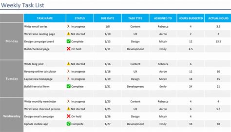 Free Task List Assignment Templates In Excel Clickup