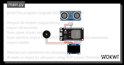 Ultrasonic Oled Buzzer Wokwi ESP32 STM32 Arduino Simulator
