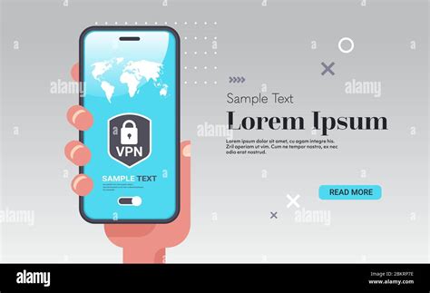 Human Hand Holding Smartphone With Virtual Private Network Cyber