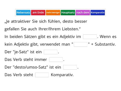 Vergleichss Tze Mit Je Desto Missing Word