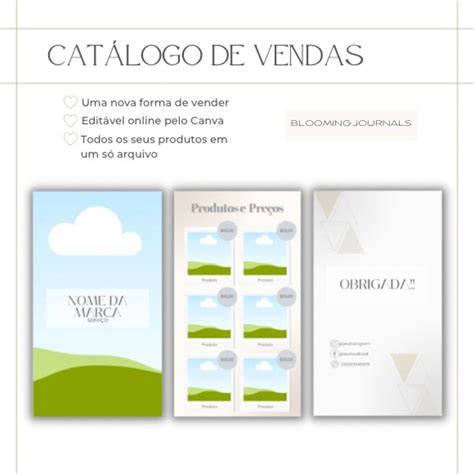 Catálogo Digital Template Canva Minimalista Elo7
