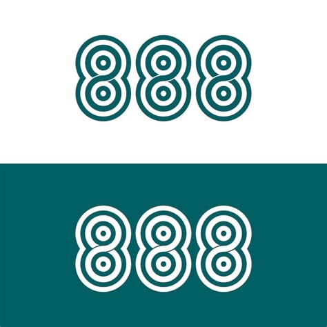 888 diseño de logotipo vectorial Vector Premium