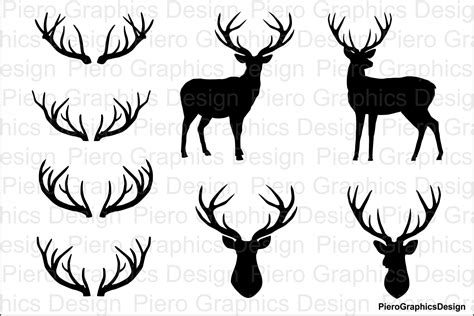 Papercraft Scrapbooking Wild Deer Antlers Svg Bundle Hunting Svg Png