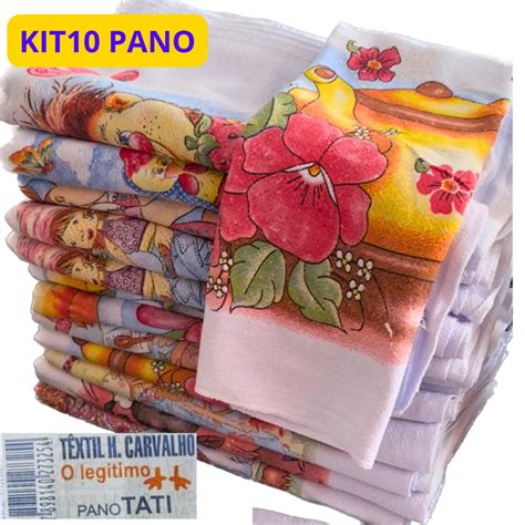 Pano De Prato Atacado PE DE GALINHA O Legitimo Kit 10 Ou 12 UNI