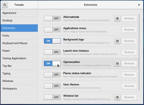 Installing GNOME Shell Extensions Using The Fedora Package Manager