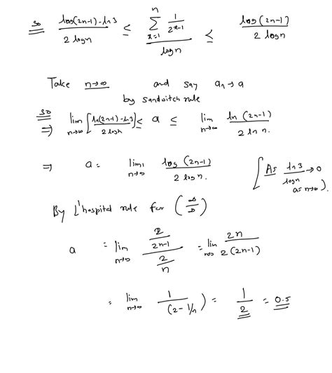 q 281 the limit of the sequence a n 1 1 3 1 5 1 2n 1 log n is a 1 b