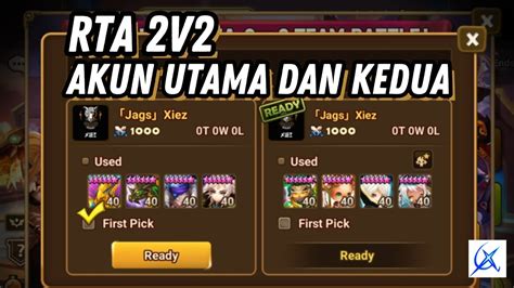 RTA 2v2 AKUN UTAMA KEDUA Summoners War Indonesia YouTube