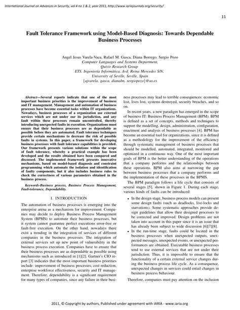 pdf fault tolerance framework using model based diagnosis towards dependable business processes