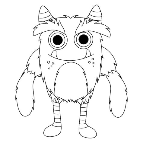 Monstruos Para Colorear Para Ninos Vector Premium