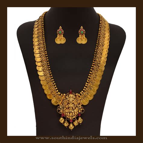 Gold Bridal Kasumalai Necklace Set South India Jewels