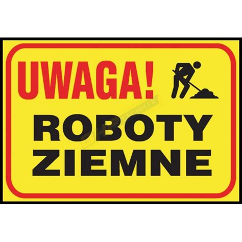 Znak tablica budowlana Uwaga Roboty na wysokości Tabliczka