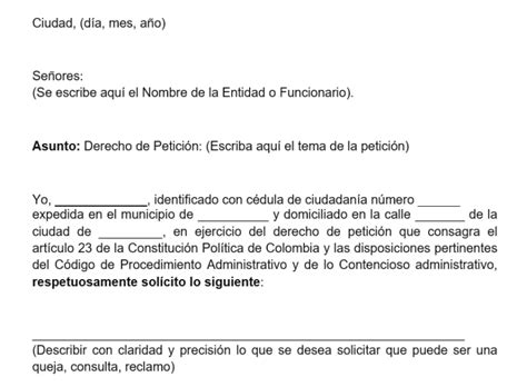 Cómo escribir un derecho de petición Formato en Word 2024