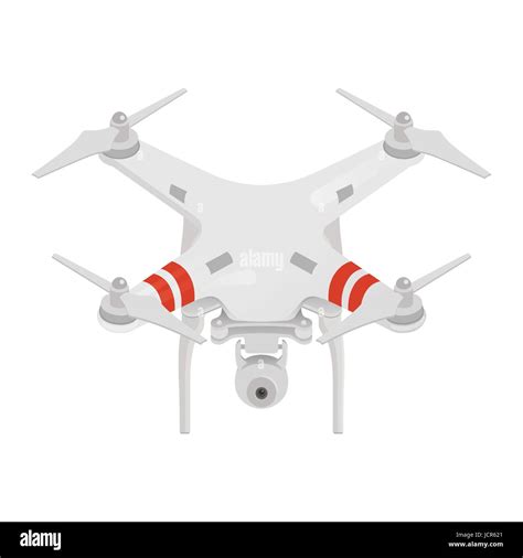 Ilustración vectorial de quadrocopter o drone aislado sobre fondo