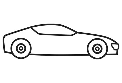 Dibujo Muy F Cil Para Colorear Un Coche Deportivo Dibujo Para Imprimir