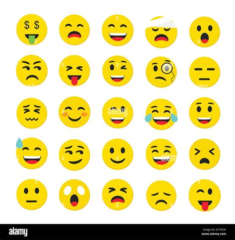 High Quality Emoticons Isolated On A White Background Emoticons Set