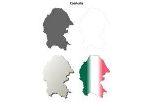 Coahuila Outline Map Set Graphic By Davidzydd Creative Fabrica