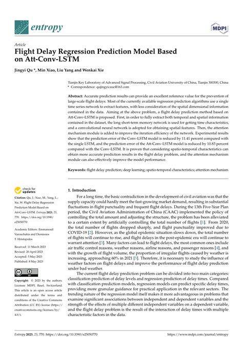 pdf flight delay regression prediction model based on att conv lstm