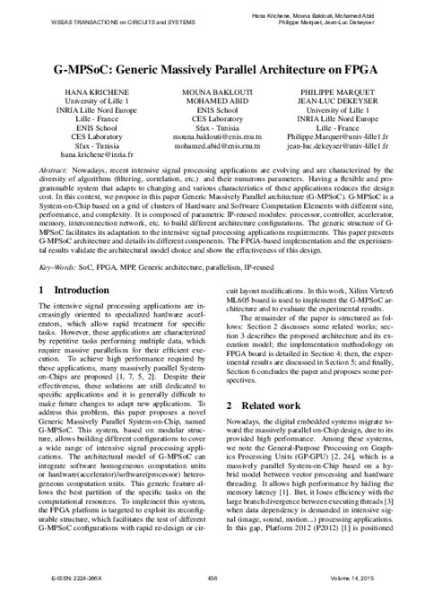 pdf g mpsoc generic massively parallel architecture on fpga jean luc dekeyser