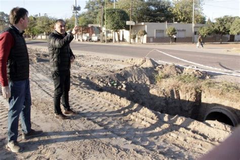 Nediani recorrió las obras de recuperación y limpieza de los desagües