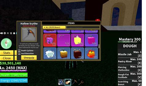 Blox Fruits Max Level Account Full Awakened Dough M