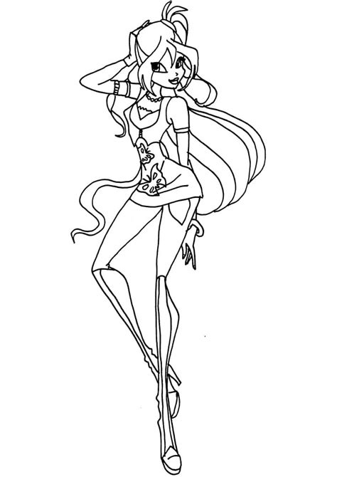 Fise de Colorat cu Frumoasa Bloom Winx Club Descărcați imprimați sau