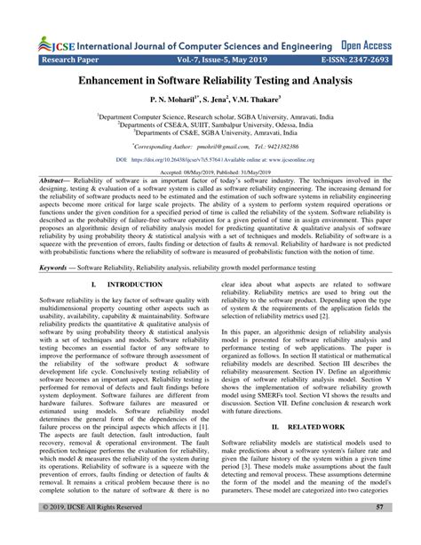 pdf enhancement in software reliability testing and analysis