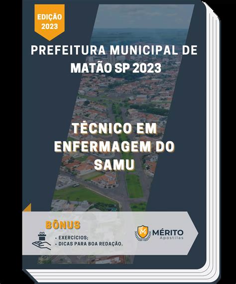 Apostila Técnico em Enfermagem do SAMU Prefeitura de Matão SP 2023