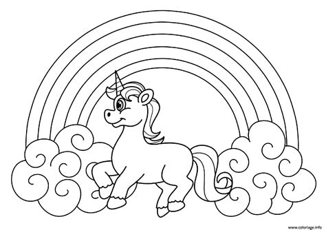 Coloriage Licorne Arc En Ciel JeColorie