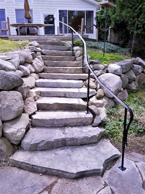 Decorative Wrought Iron Rail On Stone Steps Great Lakes Metal Fabrication