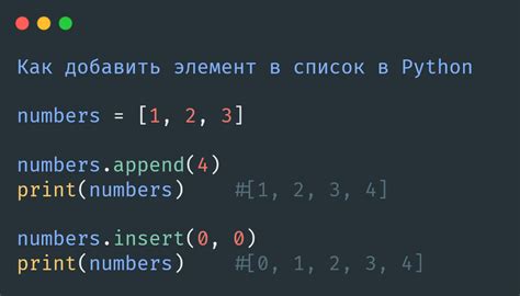 Как добавить элемент в список в Python
