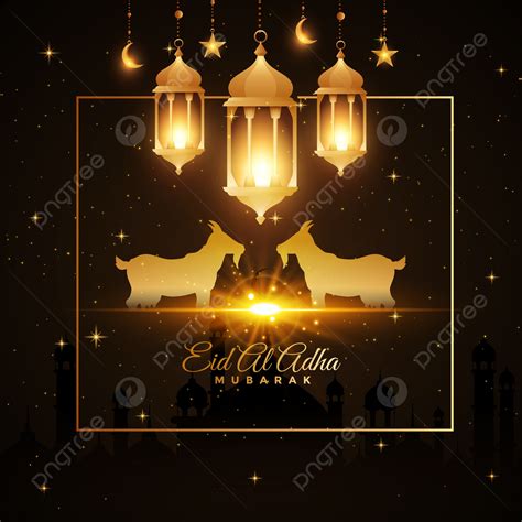 Festival Eid Al Adha Mubarak Hermosa Linterna Islámica Cabra Fondo