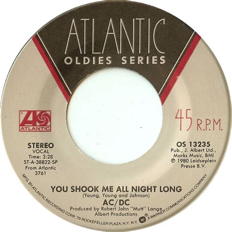 AC DC You Shook Me All Night Long Back In Black Silver Black