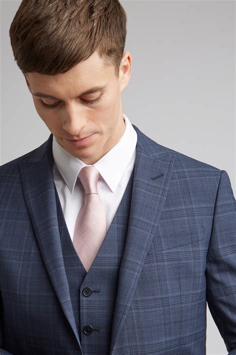 Ted Baker Navy Tonal Check Slim Fit Jacket