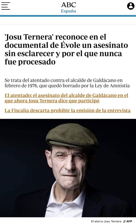 Josu Ternera reconoce que se cargó al alcalde de Galdácano en 1976 Un