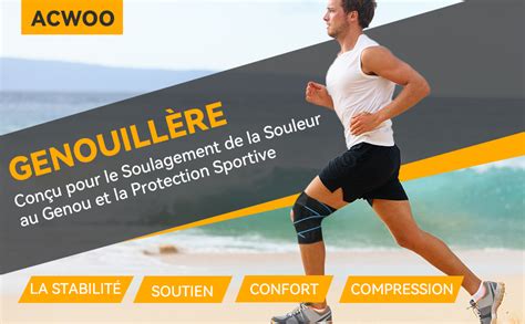 ACWOO Genouillère de Sport Genouillère avec Stabilisateurs Latéraux et