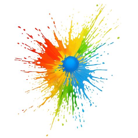 Respingos De Tinta Colorida Isolados Em Fundo Transparente PNG Pintar