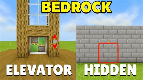 Minecraft 5 Simple Redstone Builds For Bedrock Elevator Hidden Door