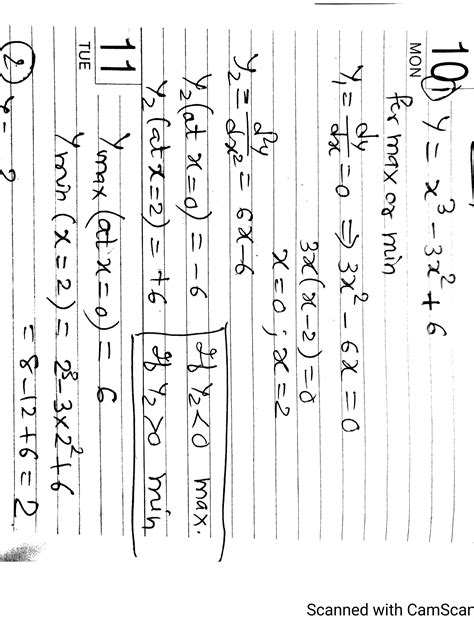 the maximum and minimum values of the function y x 3 3x 2 6 are