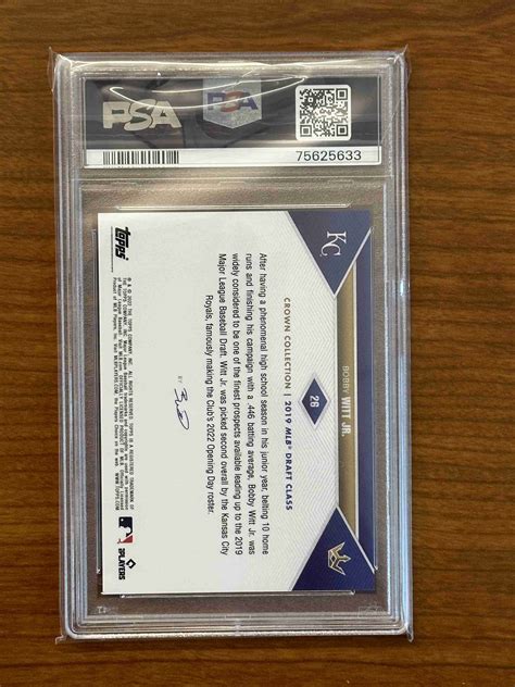 Sportlots Auctions 2022 Topps X B Witt Jr 26 BOBBY WITT JR RC PSA